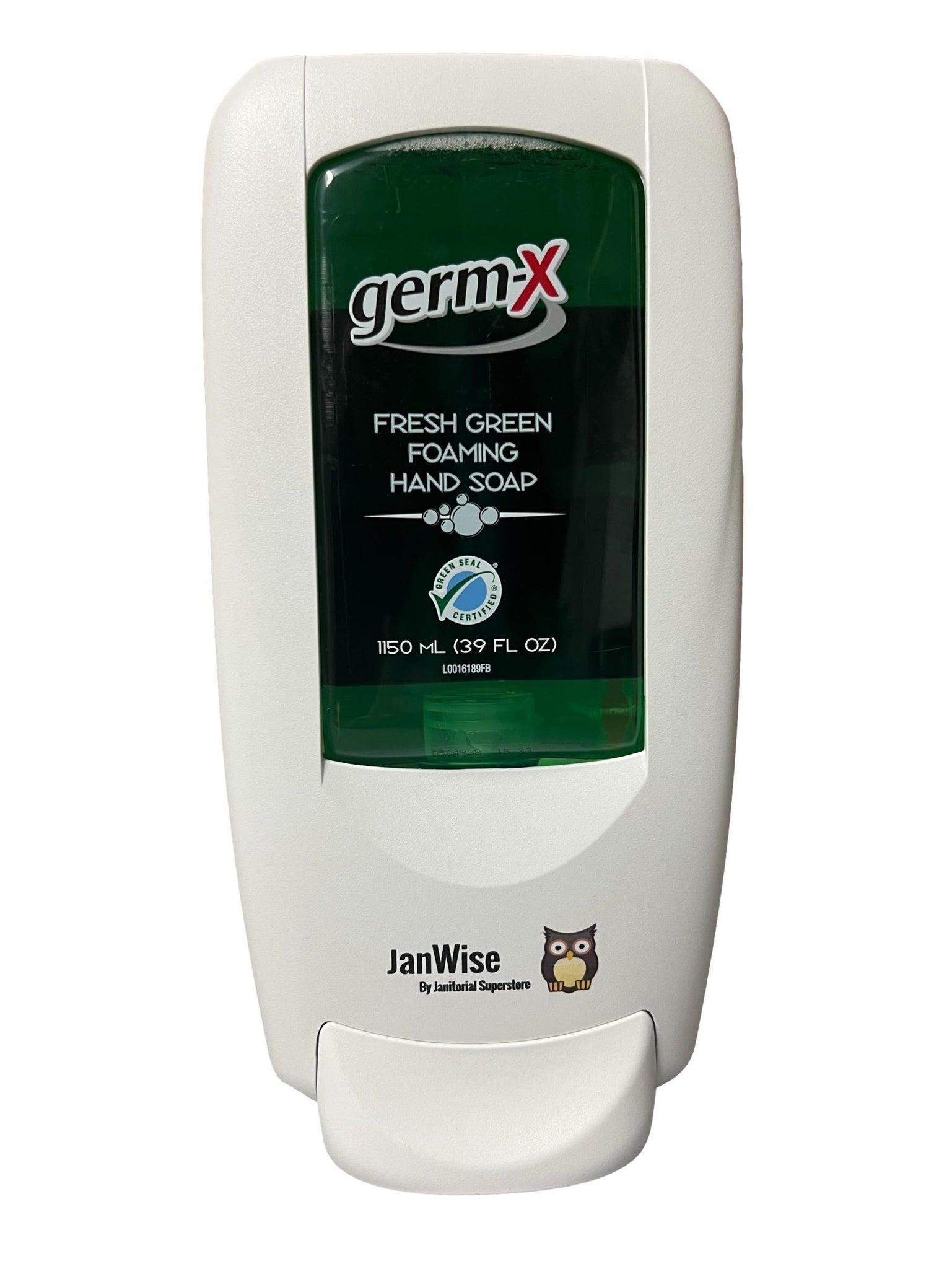 JanWise White Manual Soap Dispenser, 1150ML (Fits Germ-X Refills) — Janitorial Superstore